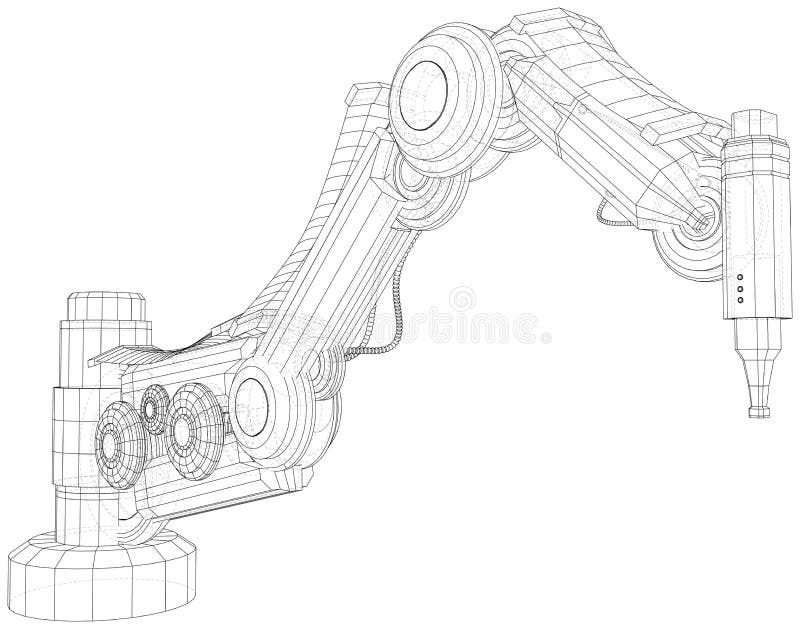 Robot Hand Wire-frame. Vector Illustration Stock Vector - Illustration ...