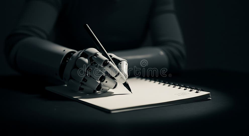 Robot Hand Writing on Notepad with Pen - Artificial Intelligence ...
