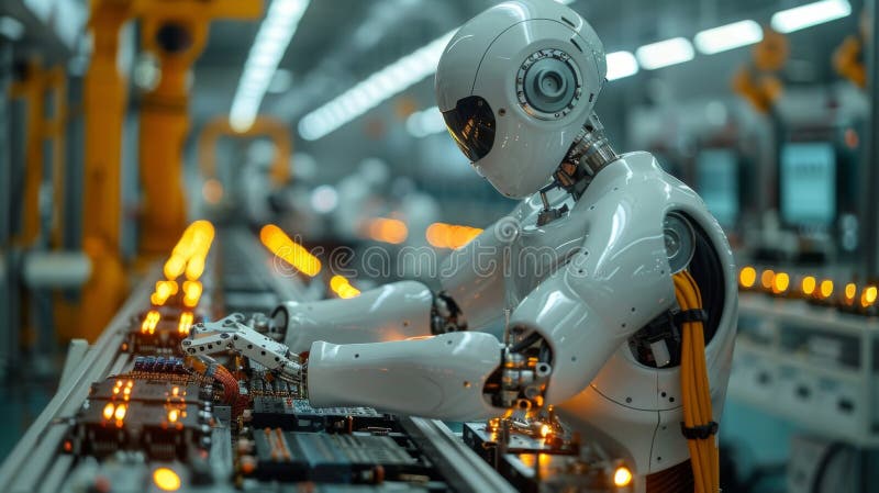 Robot Handling Complex Electronic Parts in Modern Workshop, Advanced ...