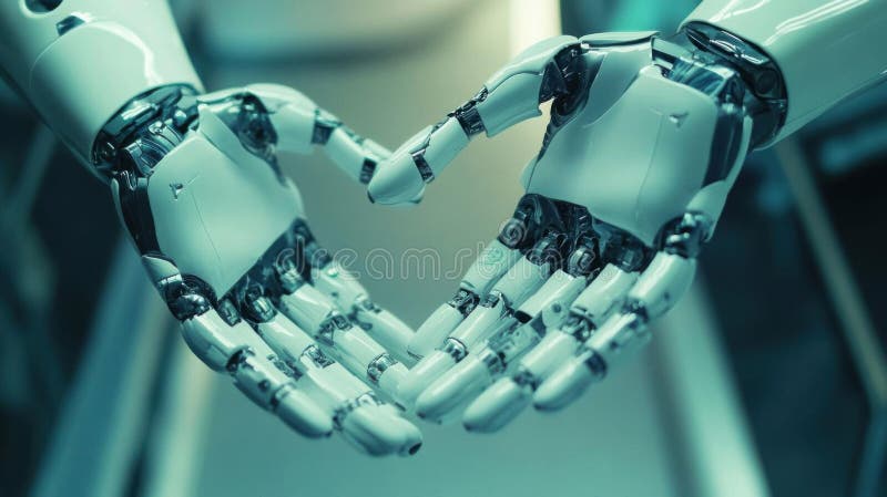 Robot Hands Forming a Heart: Artificial Intelligence, Future Technology ...