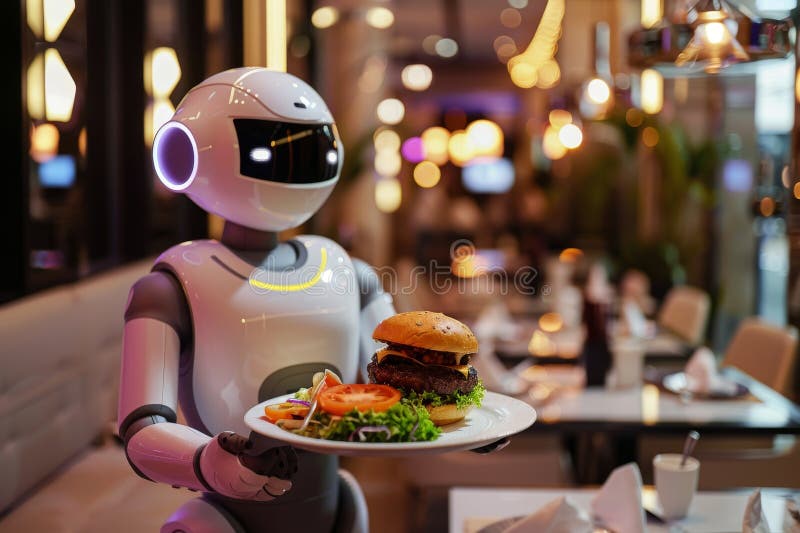 The Robot Has a Friendly Expression and Bright Eyes, Creating a ...