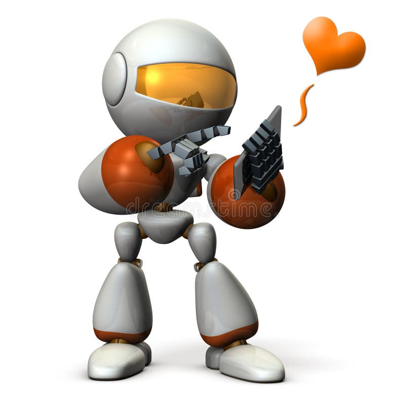 Robot has a phone call. stock illustration. Illustration of phone ...