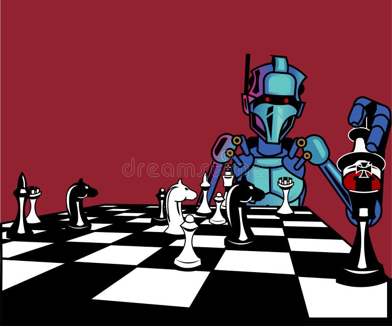 Artificial Intelligence. Robot Plays Chess Stock Vector - Illustration ... Artificial Intelligence. Robot Plays Chess Stock Vector - Illustration ...