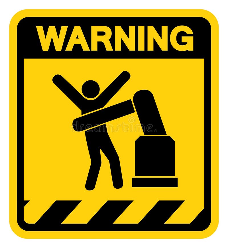 Robot Hazard Warning Sign, Vector Illustration, Isolate on White ...
