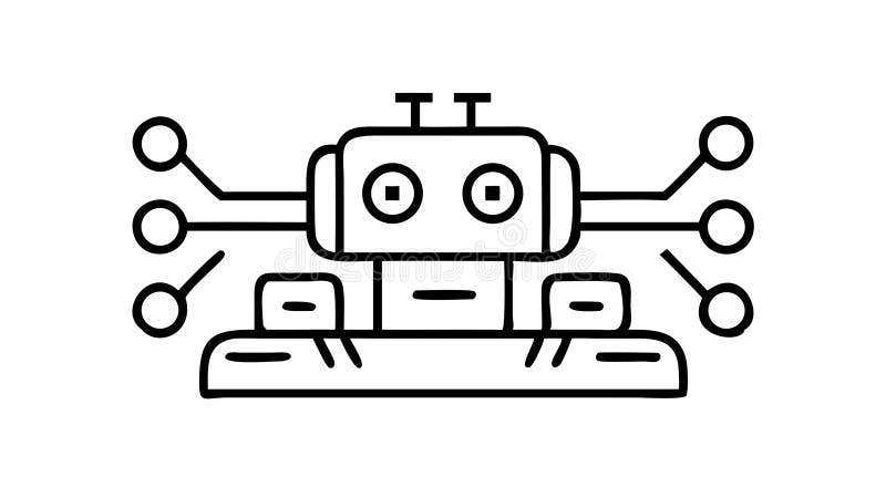 Robot Head AI Icon for Technology and Future Innovation, Vector Design ...