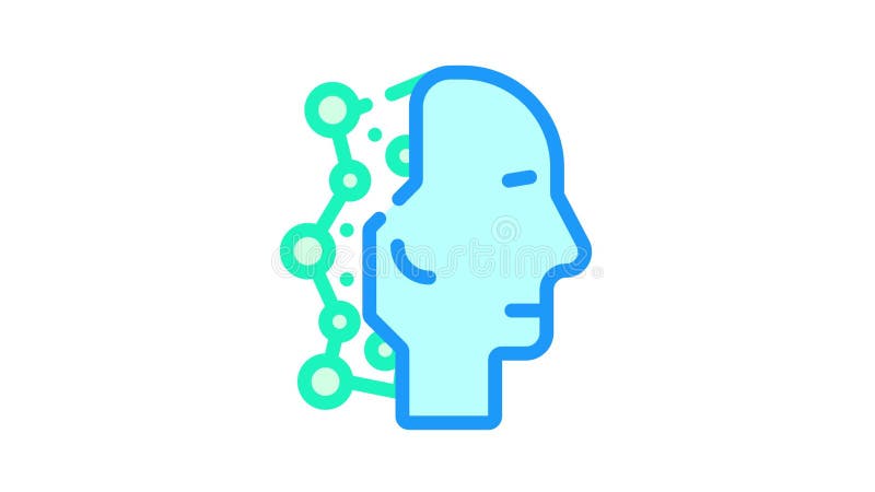 Robot Head Brain Play Chess Glyph Icon Animation Stock Footage - Video ...