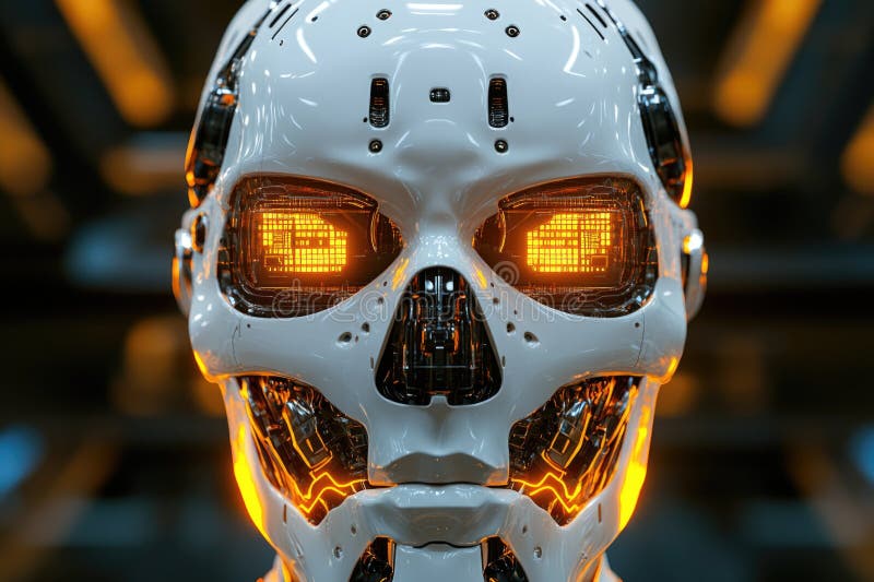 Robot Head Close Up stock photo. Image of innovation - 377411974