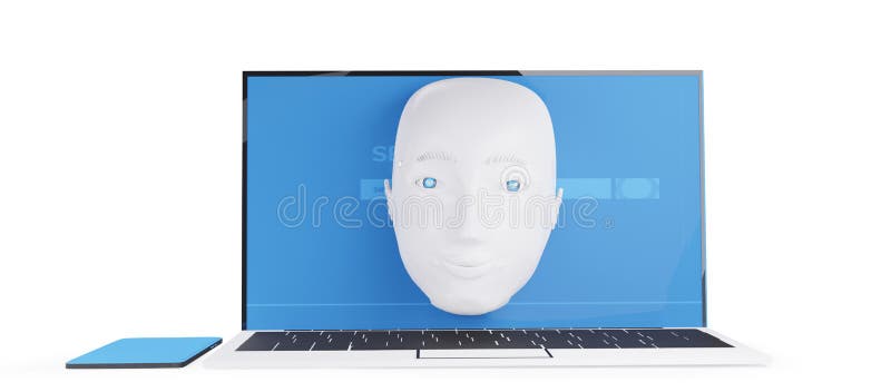 Head with Computer Brain Concept Presentation Stock Vector ...