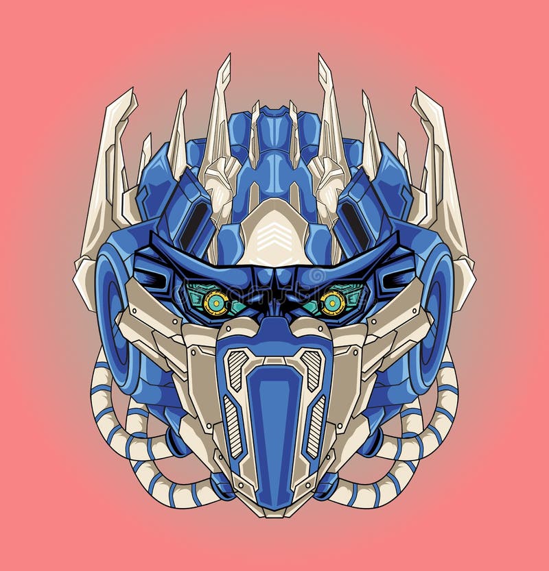 Robot Head Mechanism Illustration Stock Illustration - Illustration of ...