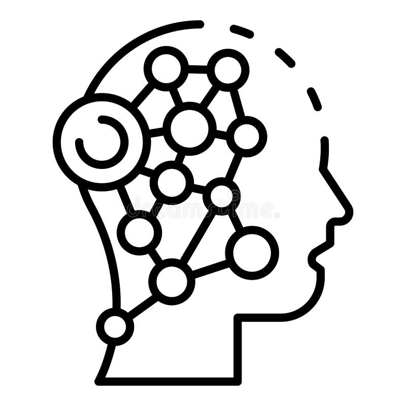 Robot Head Icon, Outline Style Stock Vector - Illustration of face ...