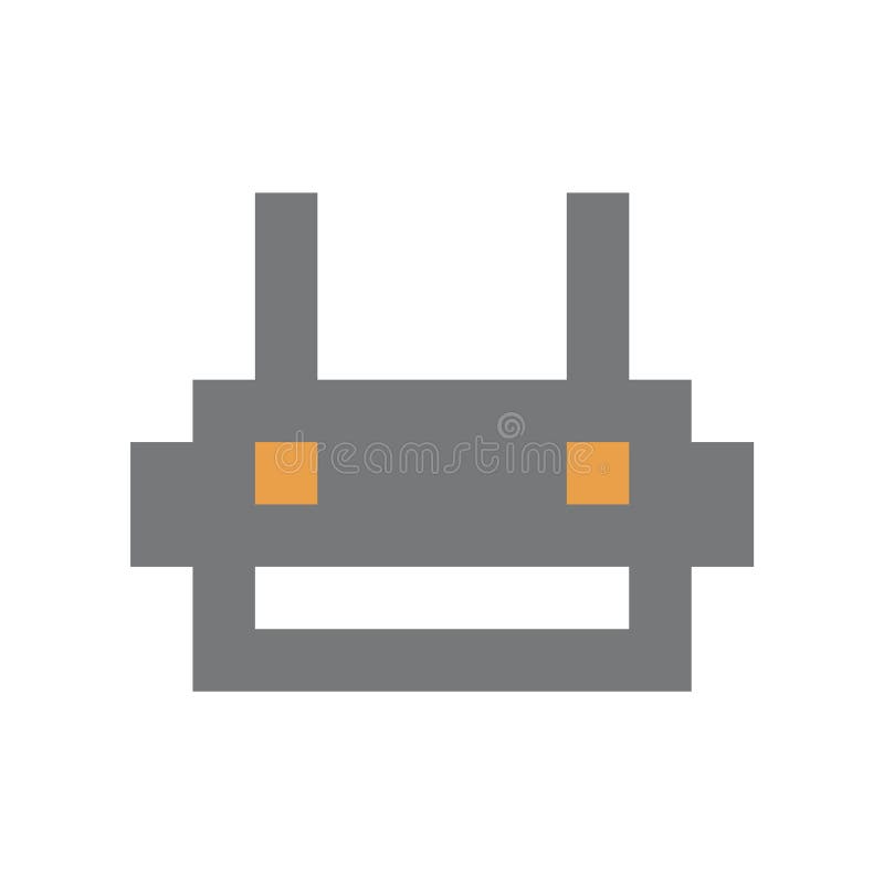 Robot Head Icon, Pixel Art, Digital Drawing, Retro Style. Symbol of ...