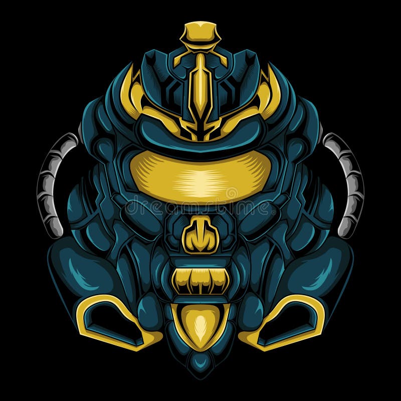 Robot Head Mascot Logo Design Stock Vector - Illustration of esport ...