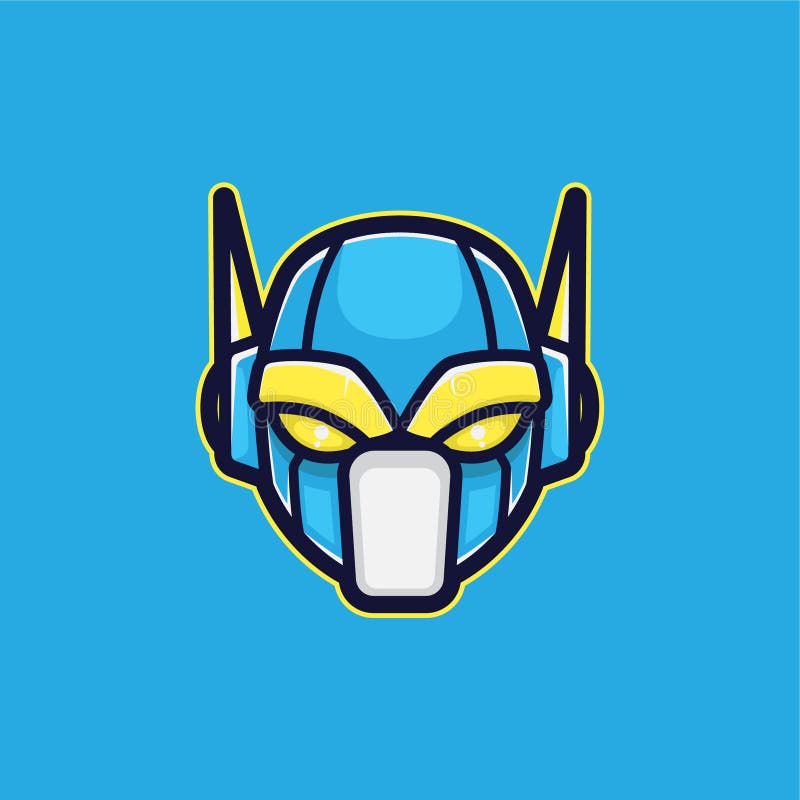 Robot Head Mascot Logo Template Stock Illustration - Illustration of ...
