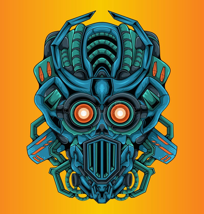 Robot Head Modern Humanoid Design Stock Vector - Illustration of ...