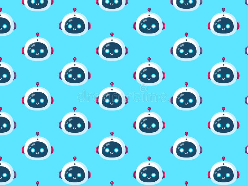 Robot Head Pattern. Vector Illustration Stock Vector - Illustration of ...