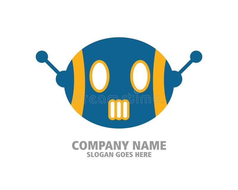 Robot Head Simple Logo Icon Stock Vector - Illustration of poster ...