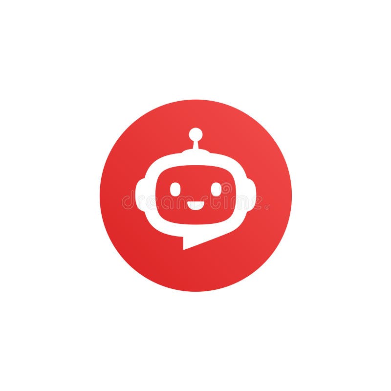 Robot Head with Speech Bubble Vector Icon Stock Vector - Illustration ...