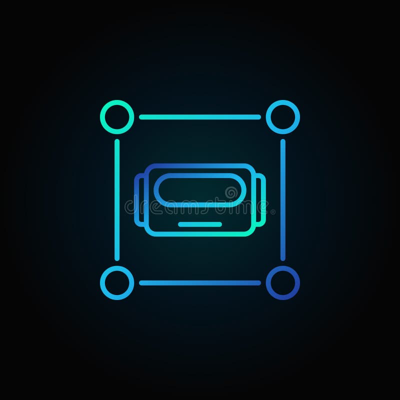 Robot Head in Square Vector Blue Icon or Logo Element Stock Vector ...