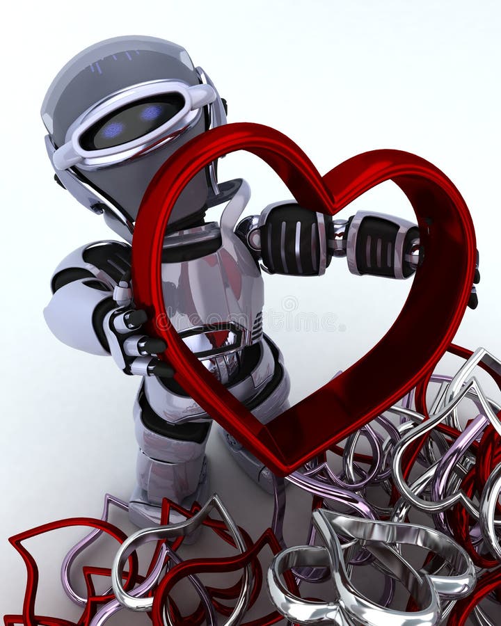 Robot Romance. Android Love Concept. Hugging Each Other. Stock Vector ...