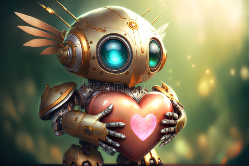 Robot with Heart. 3D Illustration. 3D CG. High Resolution Stock ...