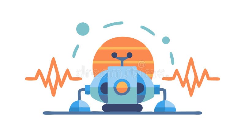 Robot with Heartbeat, AI and Emotion, Vector Design Generative AI Stock ...