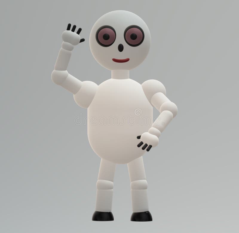 Robot hello 3d white color stock image. Illustration of head - 242614683