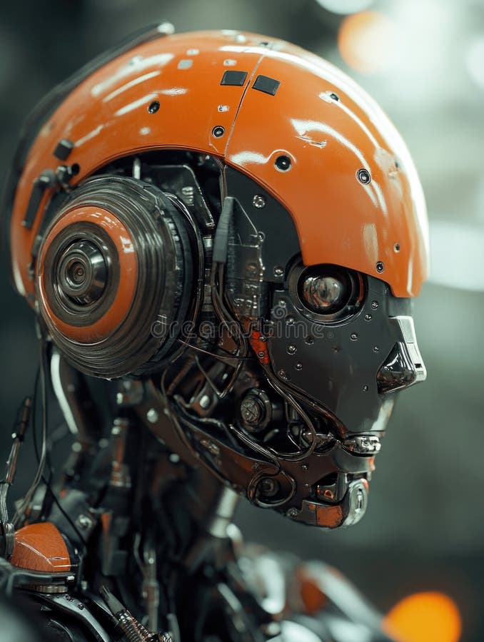 Robot Helmet Close Up stock image. Image of fiction - 377451667