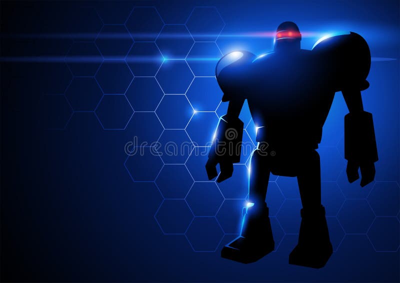 Robot on Hi-tech Background Stock Vector - Illustration of intelligence ...
