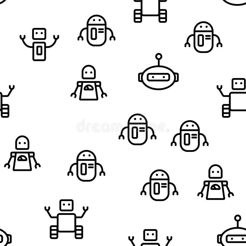 Robot High Technology Vector Seamless Pattern Stock Vector ...