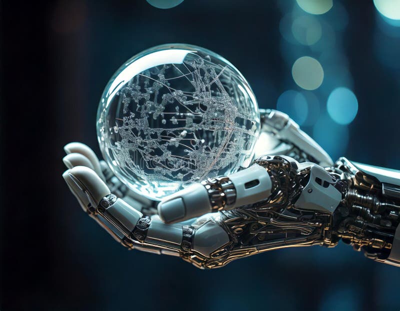 A Robot is Holding a Ball in Its Hand Stock Photo - Image of machine ...