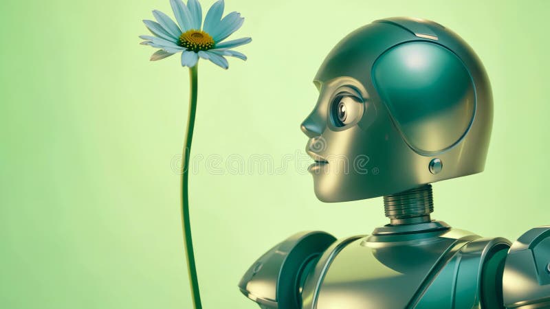 A Robot is Holding a Flower in Its Hand Stock Footage - Video of ...