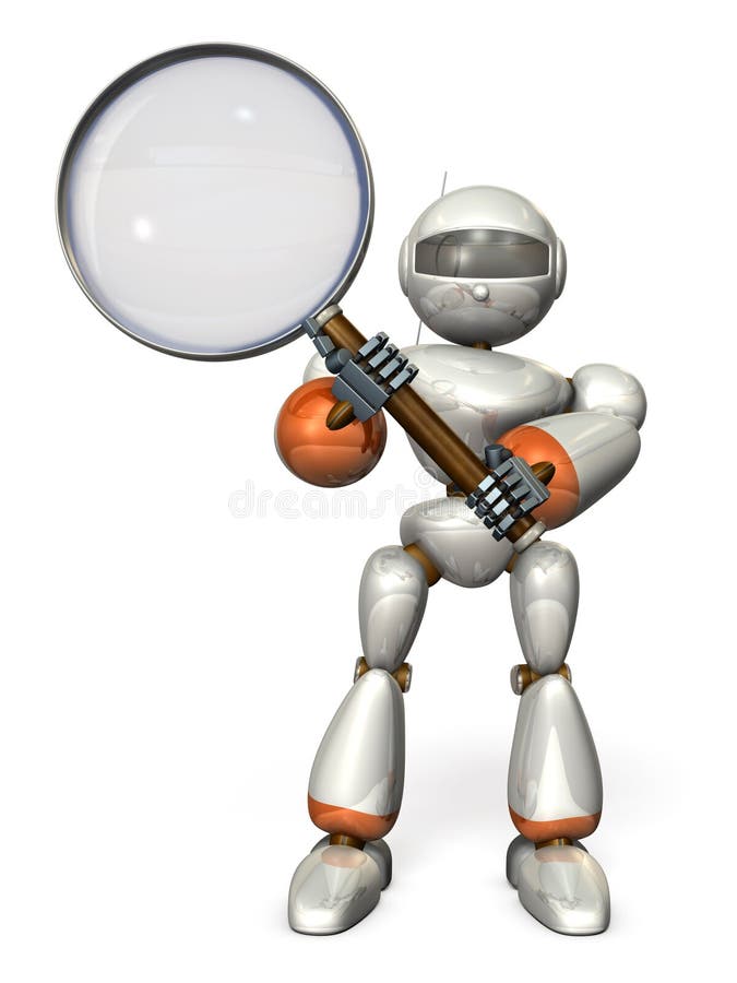 Magnifying Glass Robot Stock Illustrations – 449 Magnifying Glass Robot ...
