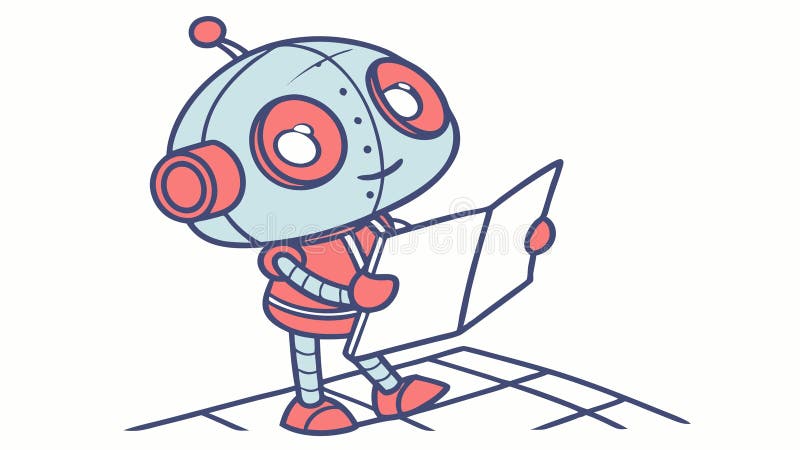 Robot Holding Map Vector Illustration, Navigation and Technology ...