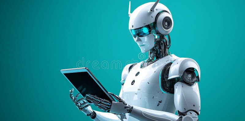 This Robot Holds a Tablet, Symbolizing Robotics in Construction As it ...