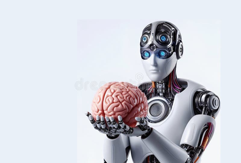 Robot with Human Brain Artificial Intelligence Concept, Robotic Science ...