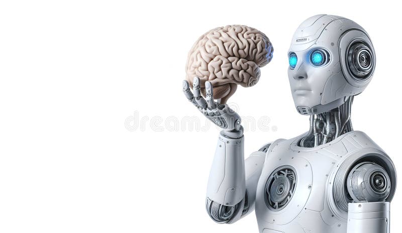 Robot with Human Brain Artificial Intelligence Concept Stock ...