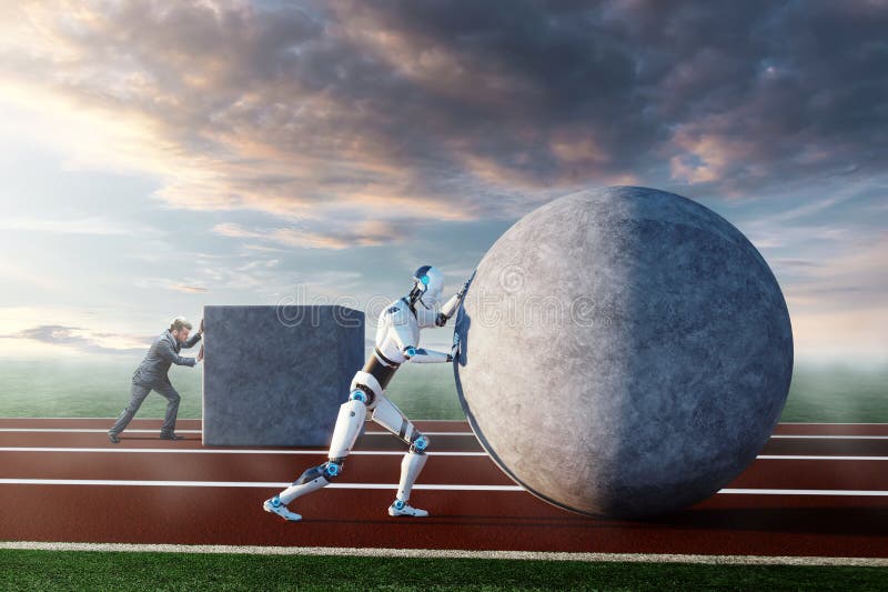 Robot and Human Compete for Work. Robots and Artificial Intelligence ...