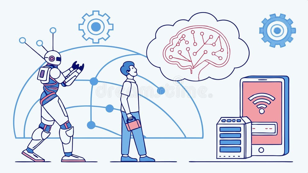 Robot and Human Connection, Tech Future, AI Interaction, Digital Bond ...