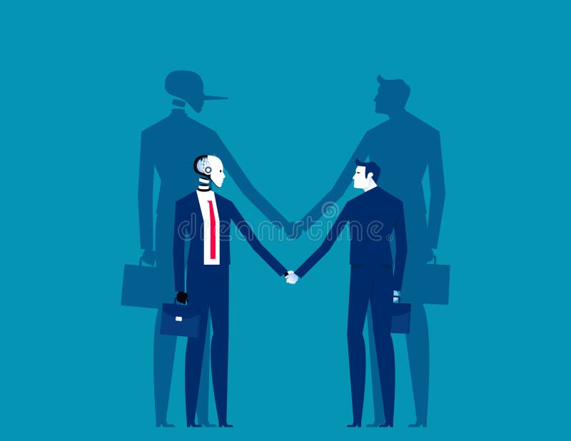 Robot and Human Contract. Fraud Artificial Intelligence Concept Stock ...