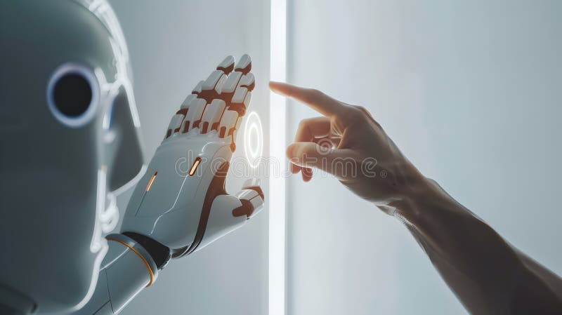 Interaction between Human and Robot Hand. Conceptualizing AI Technology ...