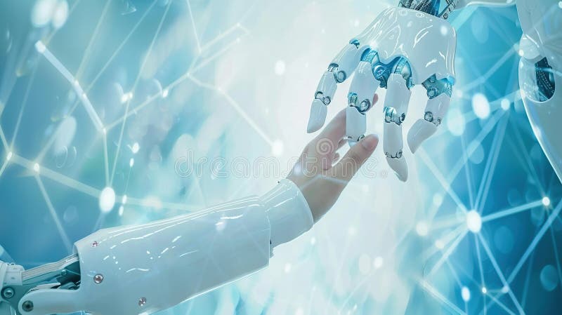 Robot and Human Handshake: a Symbiotic Future Stock Illustration ... Robot and Human Handshake: a Symbiotic Future Stock Illustration ...