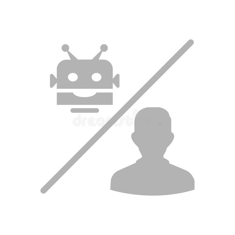 Robot and Human Icon on a White Background, Vector Illustration Stock ...