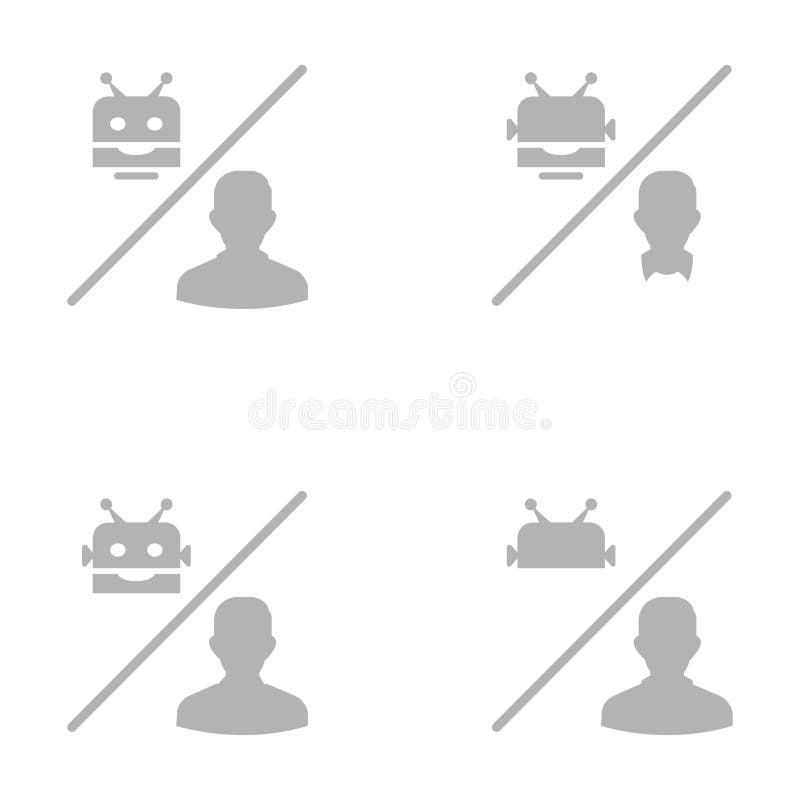Robot and Human Icon on a White Background, Vector Illustration Stock ...