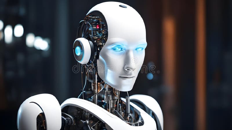 Robot Humanoid Artificial Intelligence Working in a Factory 3d ... Robot Humanoid Artificial Intelligence Working in a Factory 3d ...