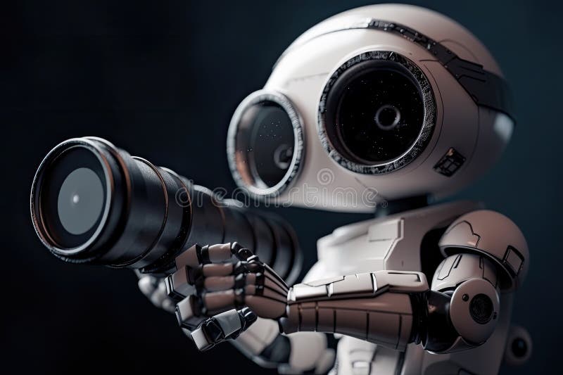 Robot Humanoid with Camera. 3d Rendering. Robot Humanoid Stock ...