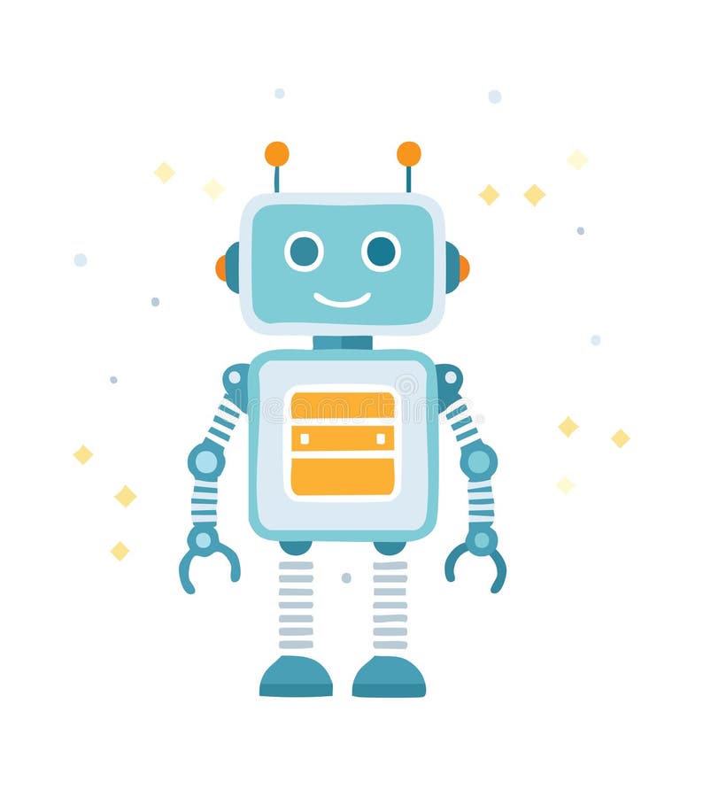 A Robot Humanoid Simple Illustration Stock Vector - Illustration of ...
