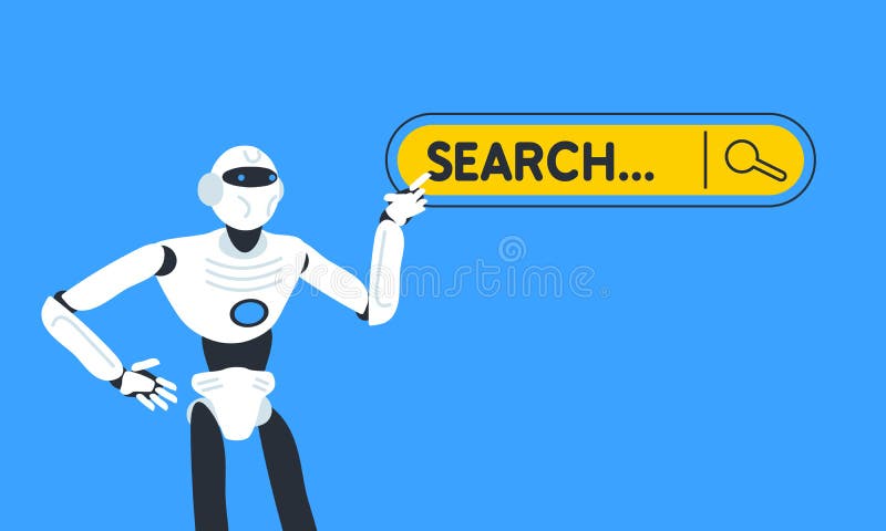 Robot Humanoid Using Search Bar .artificial Intelligence Internet ...