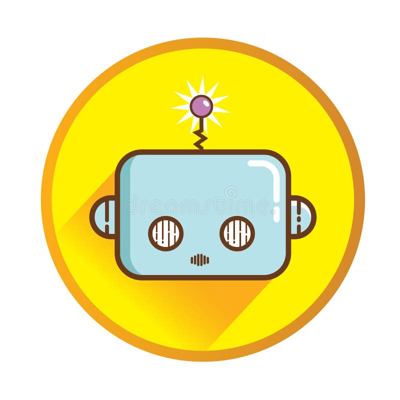 Cute Robot Icon Flat Art stock vector. Illustration of logo - 163147627