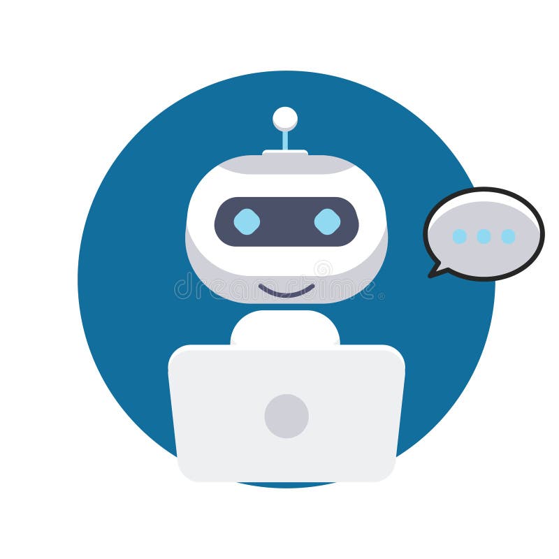 Robot Icon. Chat Bot Sign for Support Service Concept. Stock Vector ...
