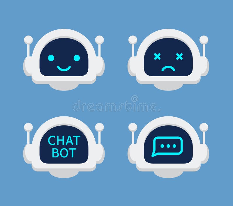 Robot Icon. Chat Bot Sign for Support Service Concept Stock Vector ...